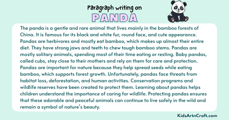 Paragraph on Panda - Kids Art & Craft