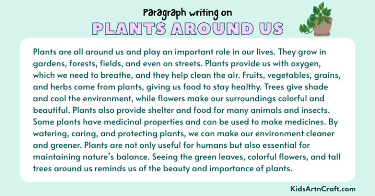 Paragraph on Plants Around Us - Kids Art & Craft