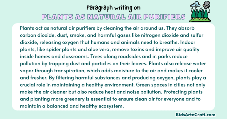 Paragraph on Plants as Natural Air Purifiers - Kids Art & Craft