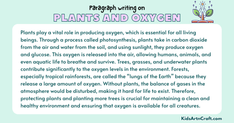 Paragraph on Plants and Oxygen - Kids Art & Craft