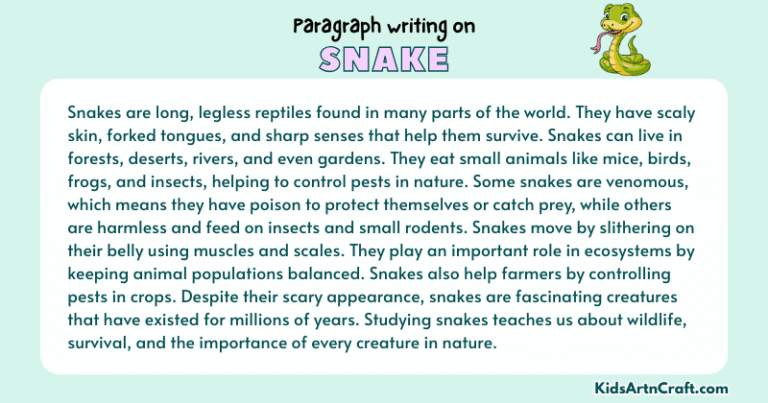 Paragraph on Snake - Kids Art & Craft