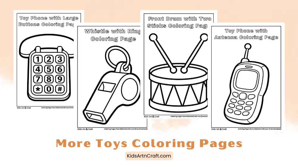 Toys Coloring Page for Kids - Kids Art & Craft